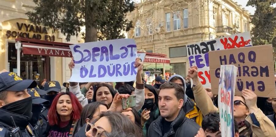 Bakıda qadınlar günü ilə bağlı aksiya keçirilir - FOTOLAR - Globalinfo.az