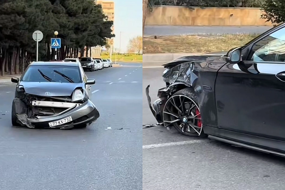 Bakıda "Prius" "BMW"yə çırpıldı - VİDEO - Globalinfo.az
